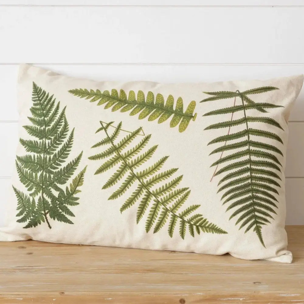 Embroidered Pillow ~ Ferns - Rookery Home – Rookery Home